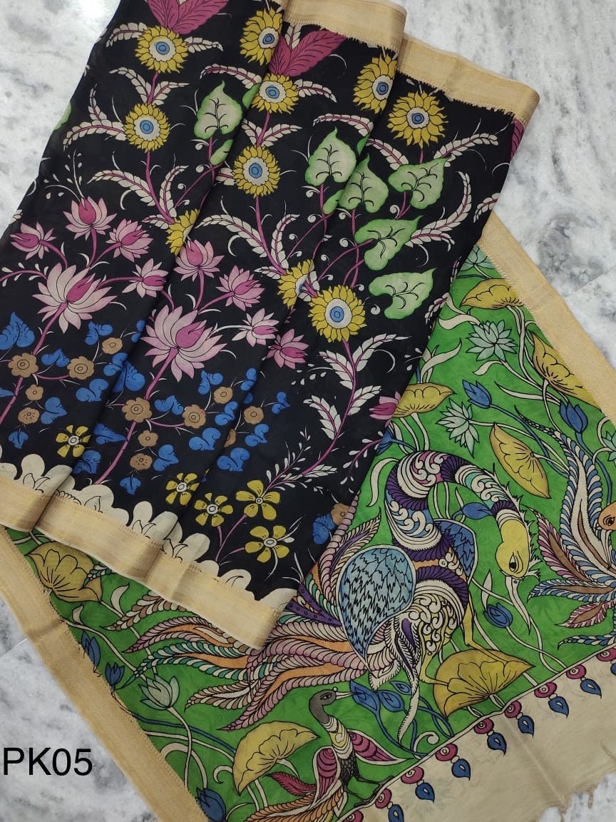 Pure Silk Pen Kalamkari Saree - Etsy