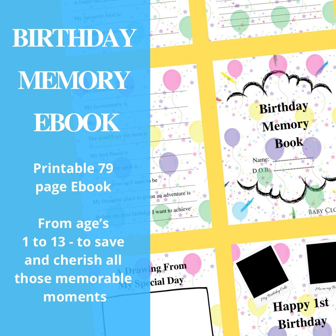 Birthday Memory Book \\ Birthday Memory Ebook | Children’s Keepsake ...