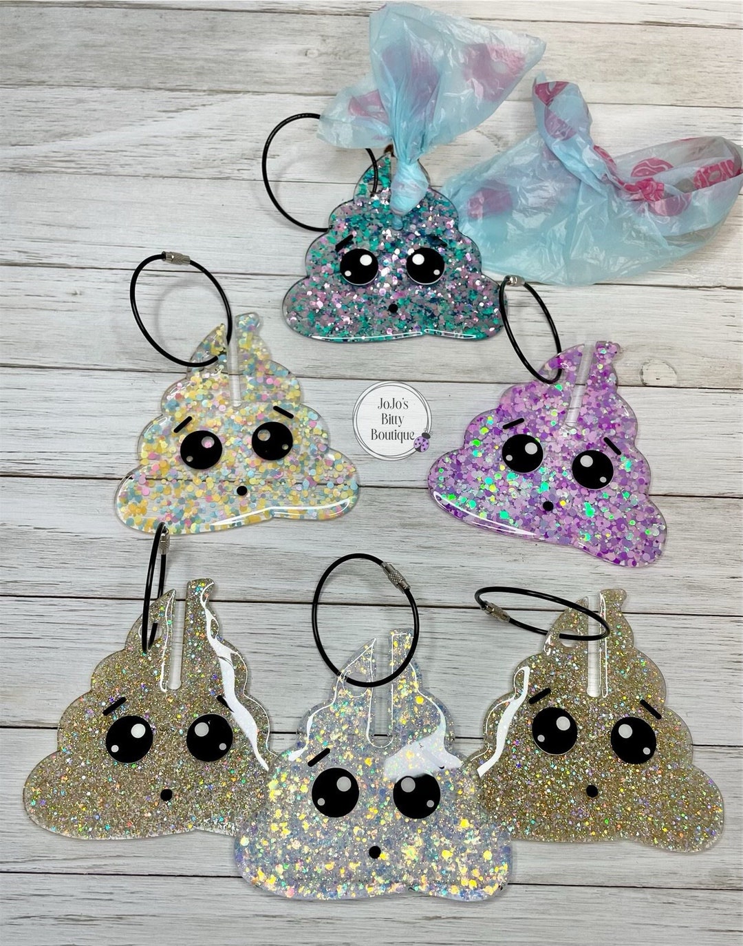 Acrylic Glitter Poop Bag Holder for Leash - Etsy