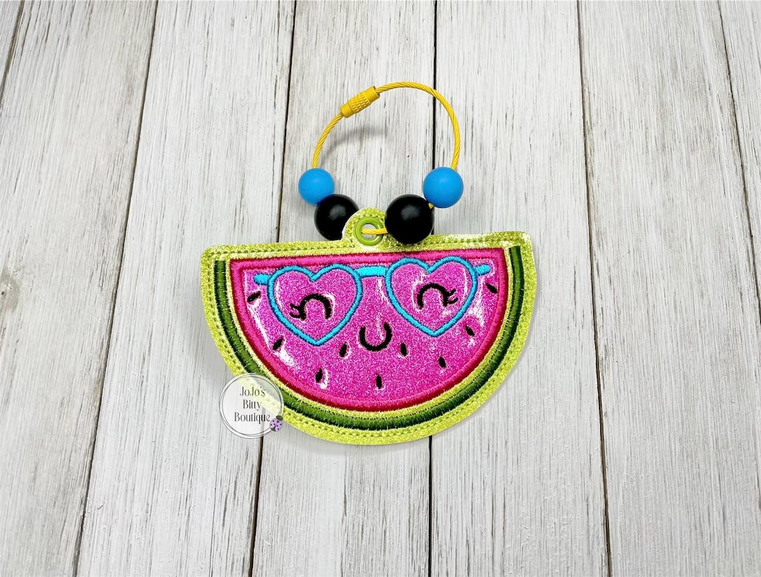 Bag Tag- Watermelon With Glasses - Etsy