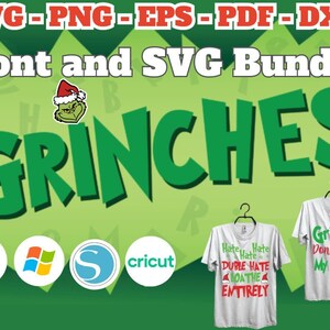 Grinch Font, PNG, SVG, PDF, Eps, Dxf Christmas Alphabet for Apple and ...