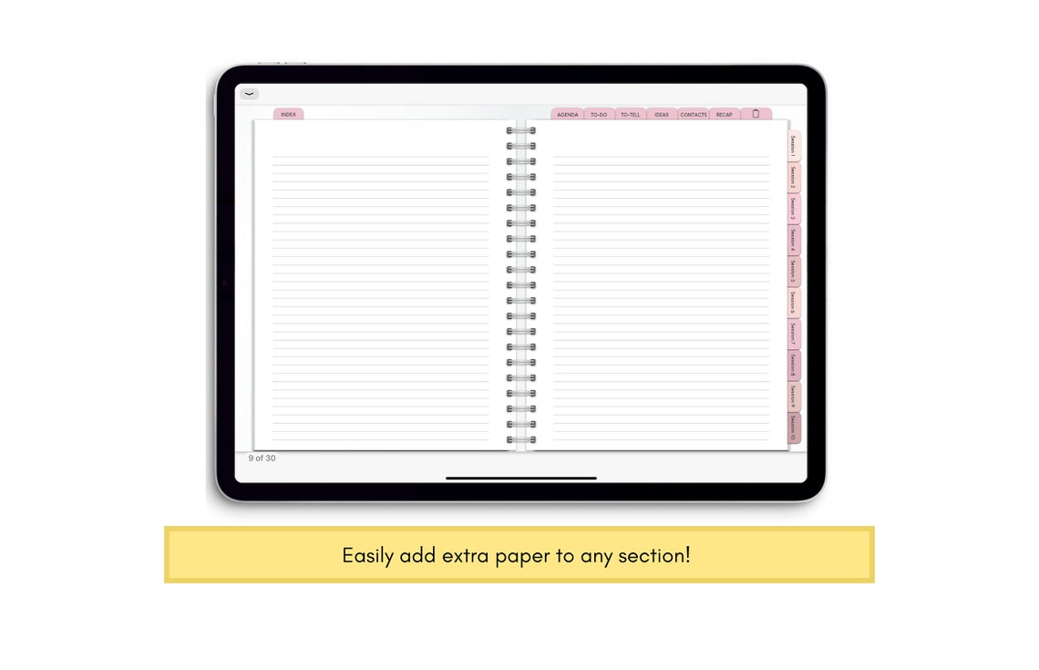 Digital Notebook for Conference & Event Attendees, Goodnotes Notebook ...