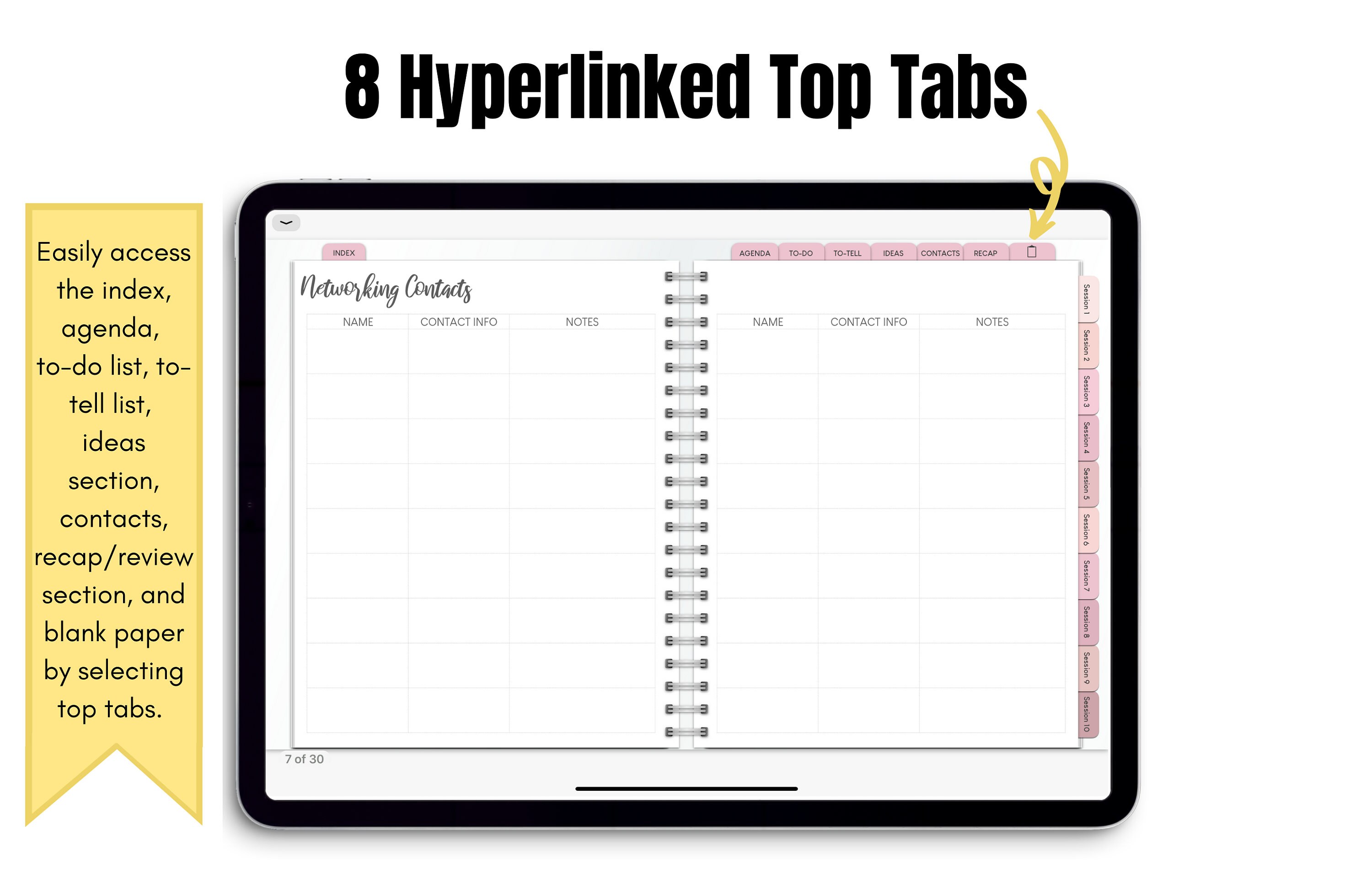 Digital Notebook for Conference & Event Attendees, Goodnotes Notebook ...