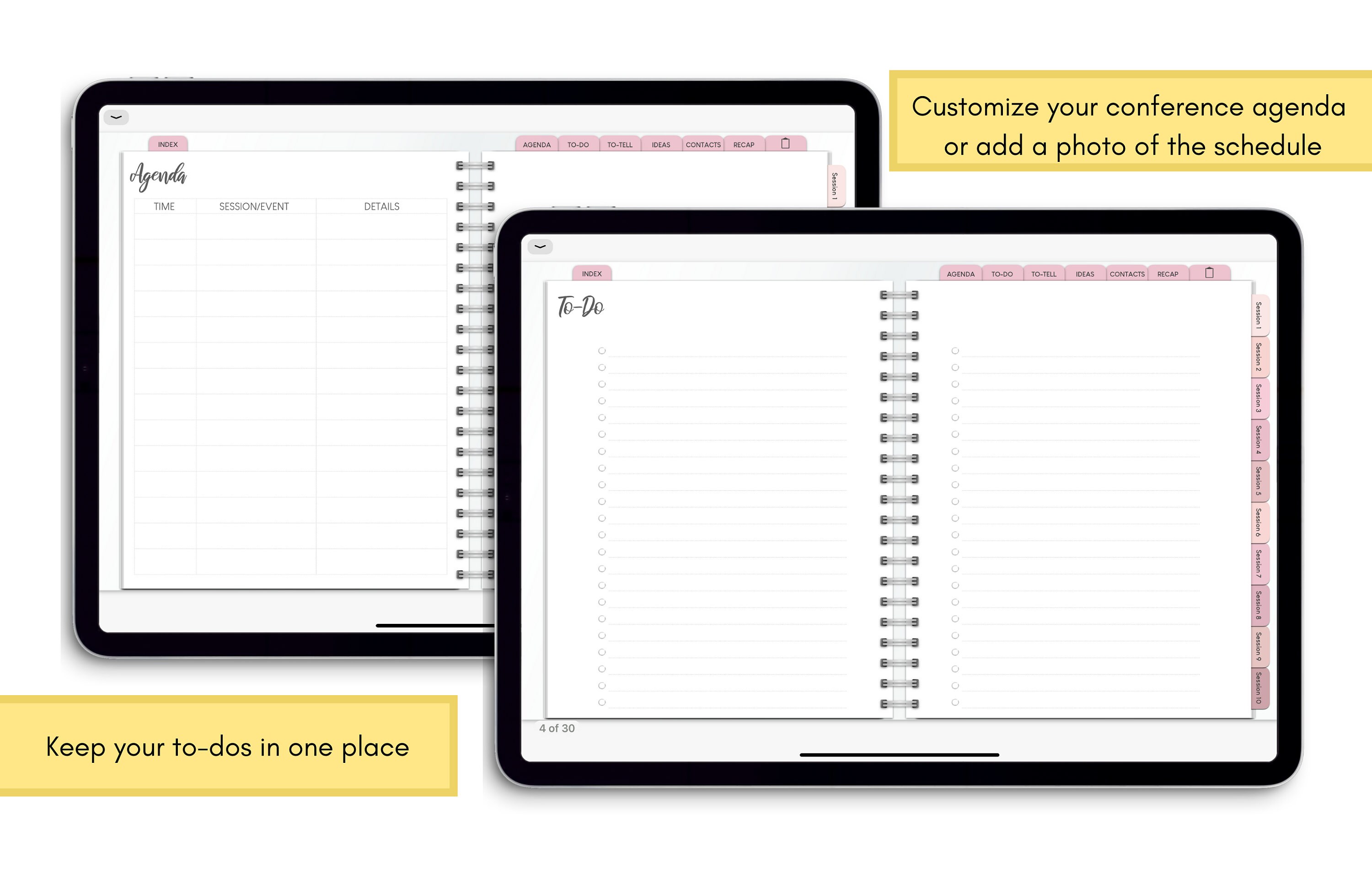 Digital Notebook for Conference & Event Attendees, Goodnotes Notebook ...