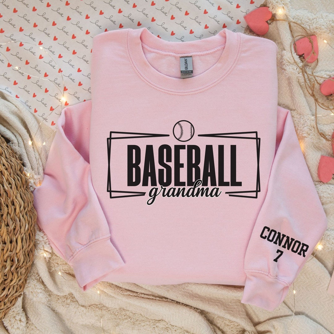 Custom Baseball Grandma Shirt With Name & Number on Sleeve,proud Senior ...