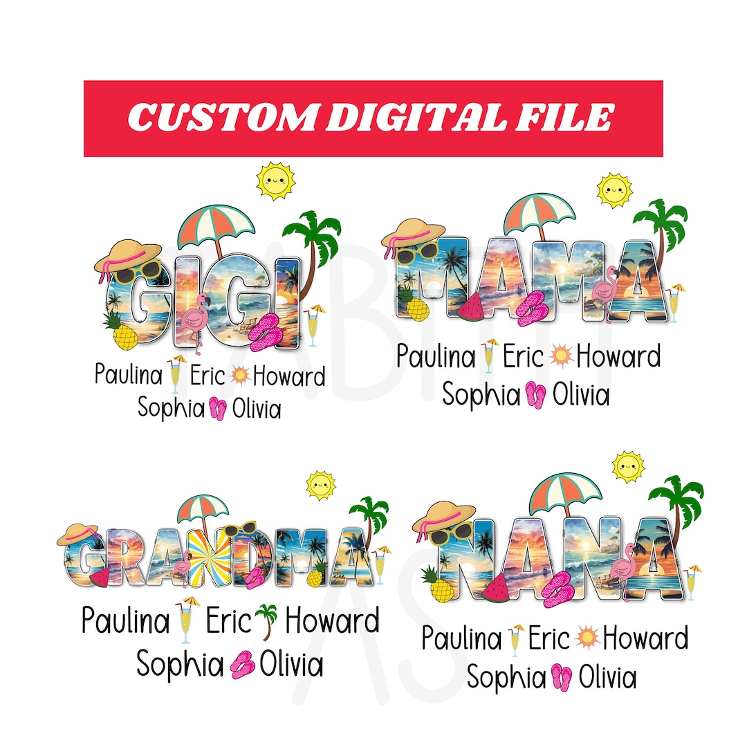 Custom Name Summer Sublimation PNG Designs Downloads, Summer Mimi Nana ...