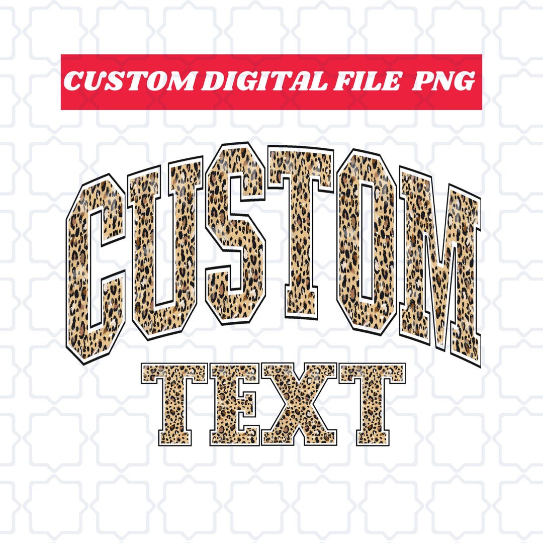 Custom Leopard Print Text PNG, Personalized Name Leopard Pattern ...