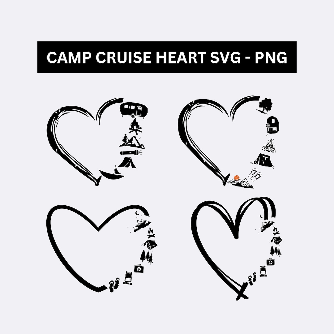 Camping Heart Cruising SVG Bundle, Heart Camp Png, Camp SVG, Cruising ...