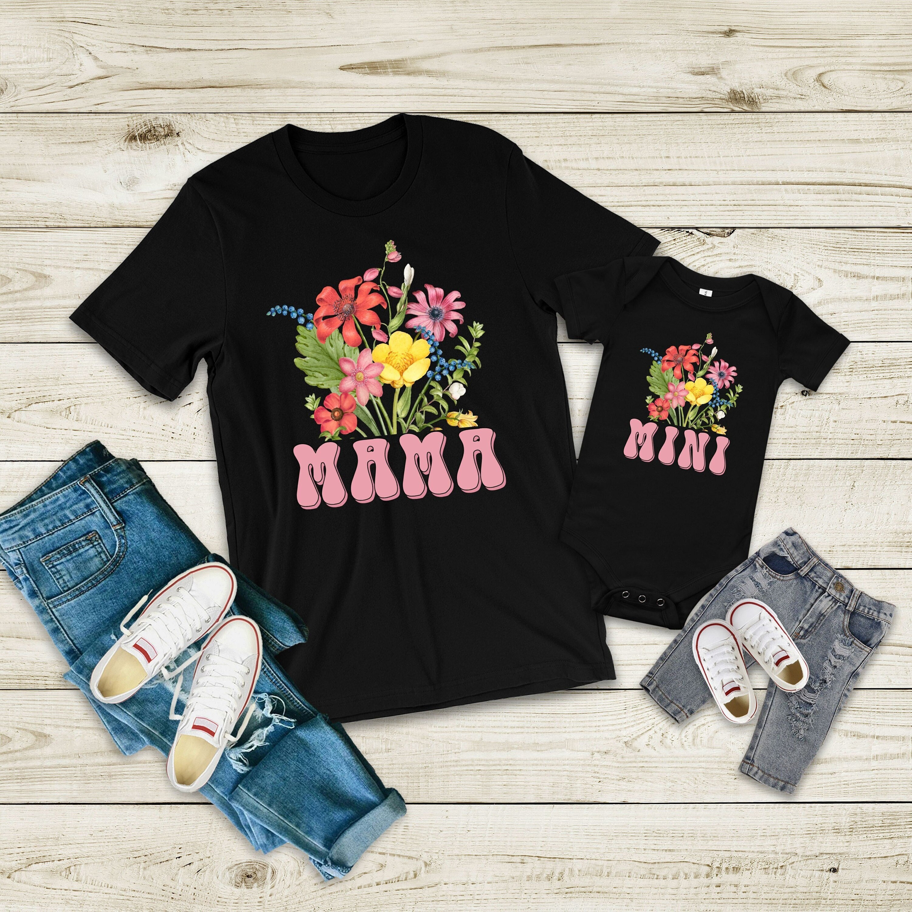 Retro Floral Mama Mini Matching Set for Mom and Daughter New - Etsy