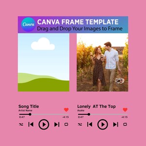 Editable Music Player Plaque Canva Frame Template, Personalized Picture ...