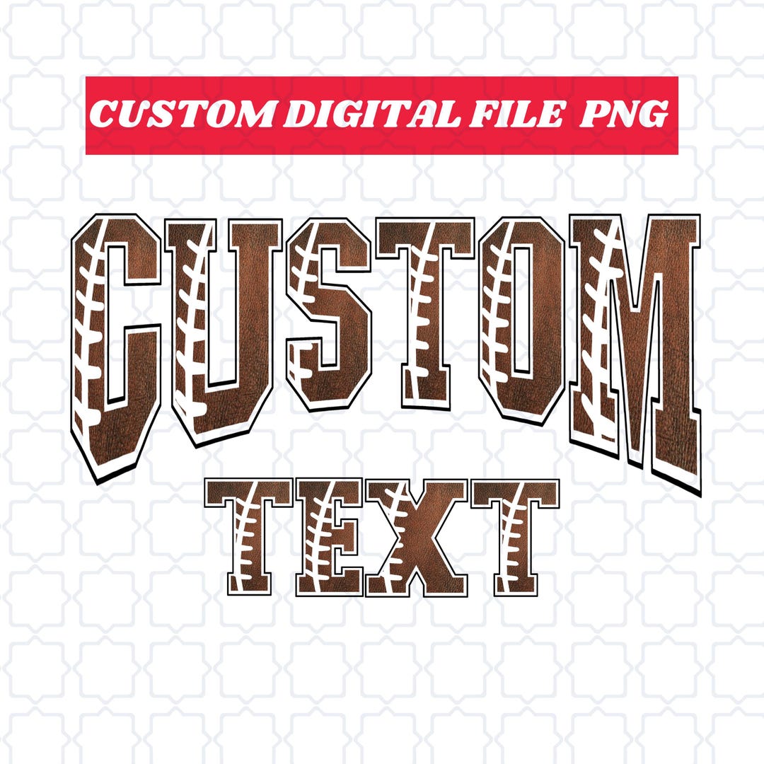 Custom Football Print Text PNG, Personalized Name Football Pattern ...