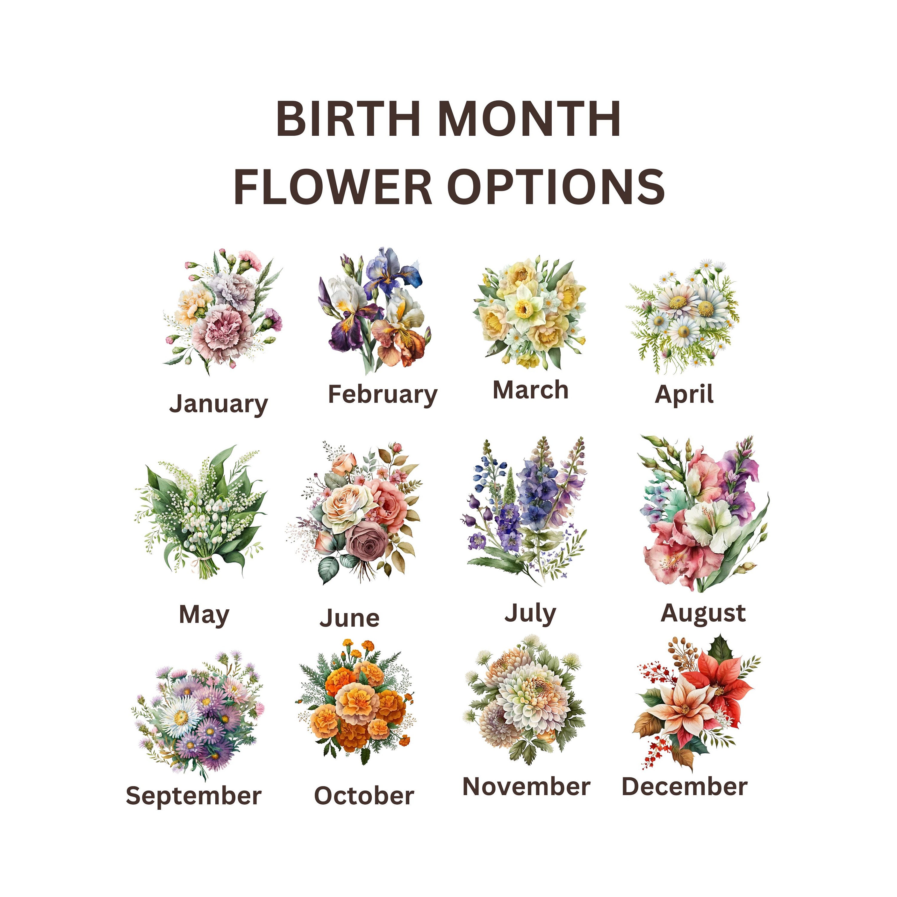 Personalized Birth Month Flower Photo Mug T Custom Etsy