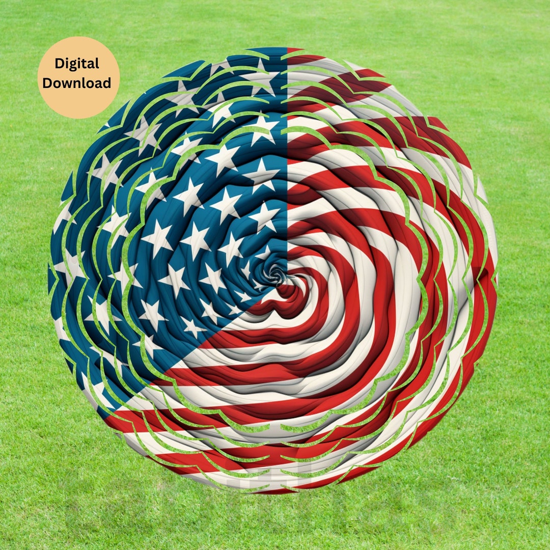 American Flag Wind Spinner Sublimation Png Design, Patriotic Wind ...