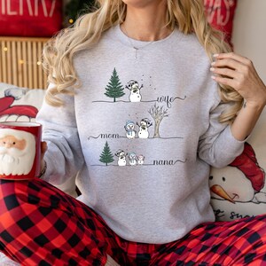 Custom Snowman Wife Mom Nana With Grandkids Names, Christmas Snowman ...