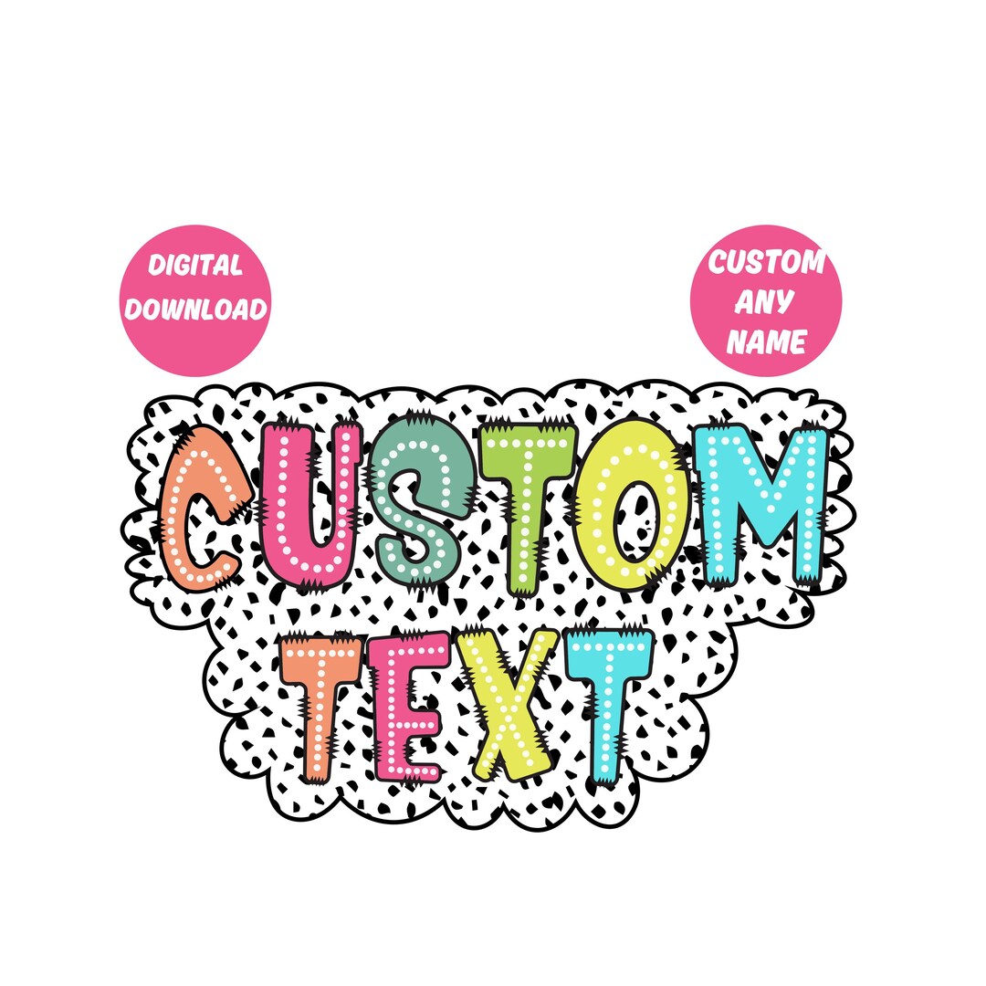 Custom Bright Doodle Dalmatian Dots SVG PNG, Personalized Colorful Dots ...