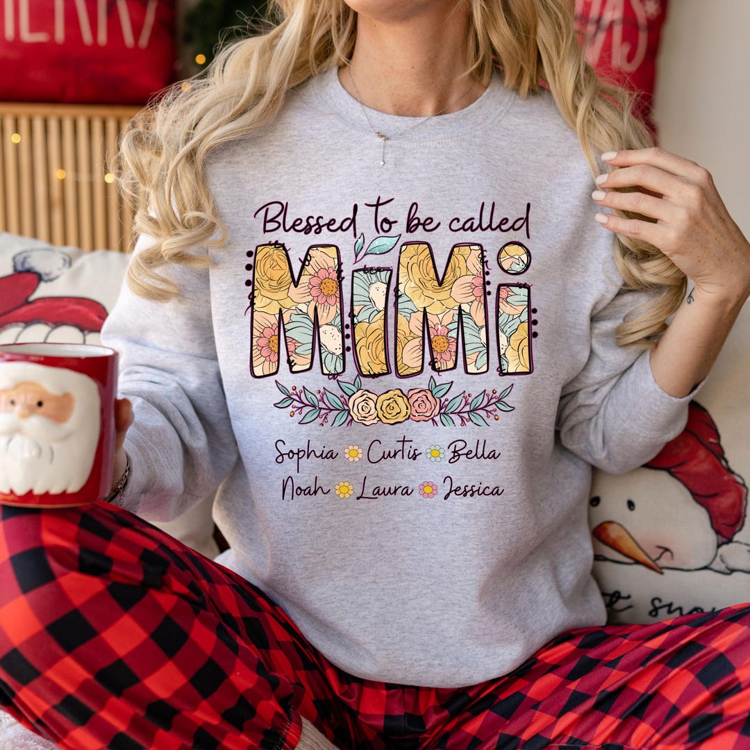 Personalized Mimi Shirt Custom Blessed to Be Called Mimi Kids Art ...