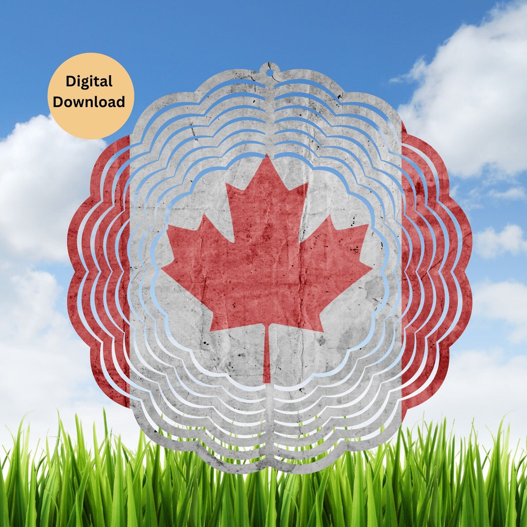 Patriotic Canada Maple Flag Wind Spinner Sublimation Png Design,digital ...