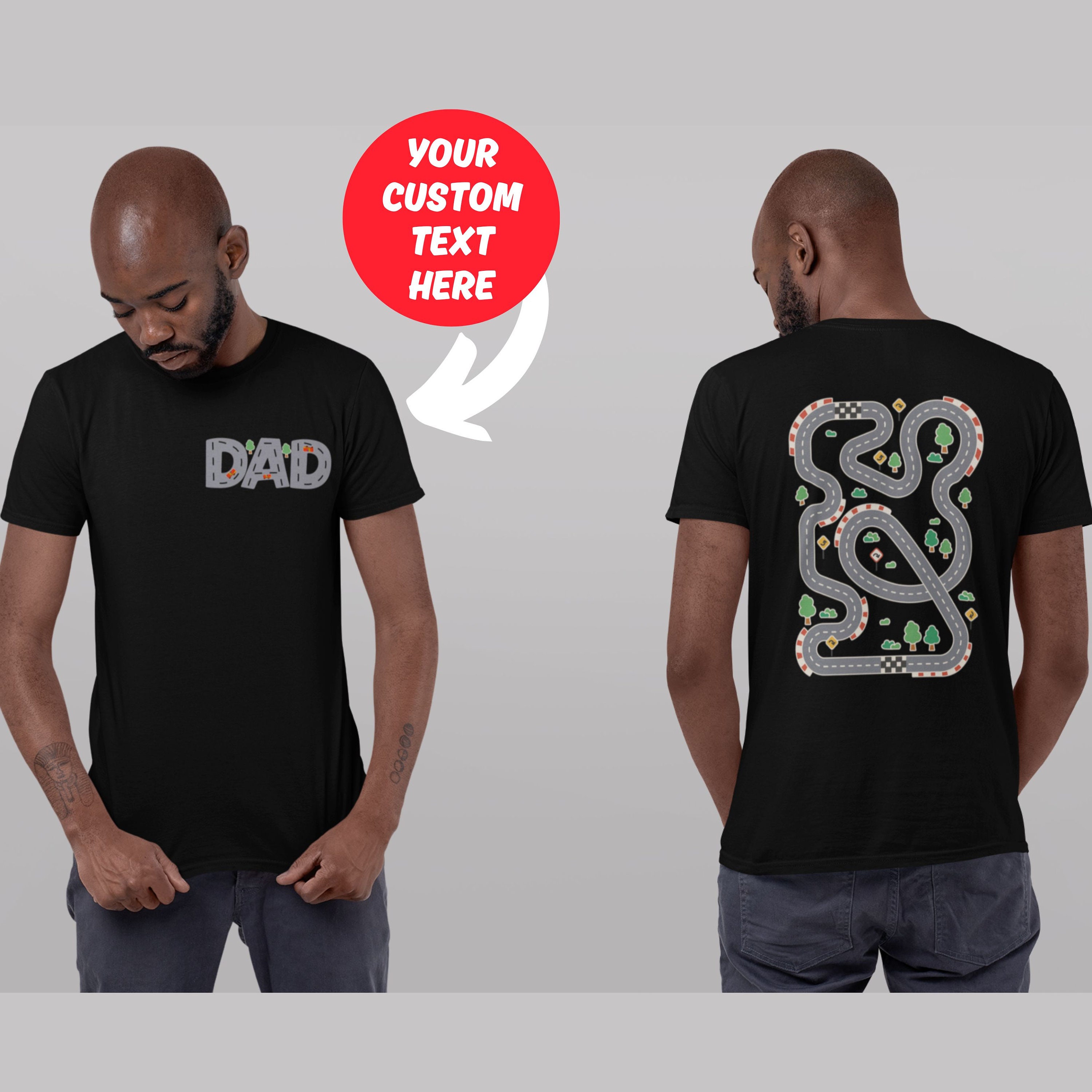 Custom Dad Papa Mat Road Car Race Track Shirt,grandpa Dad Birthday Gift ...