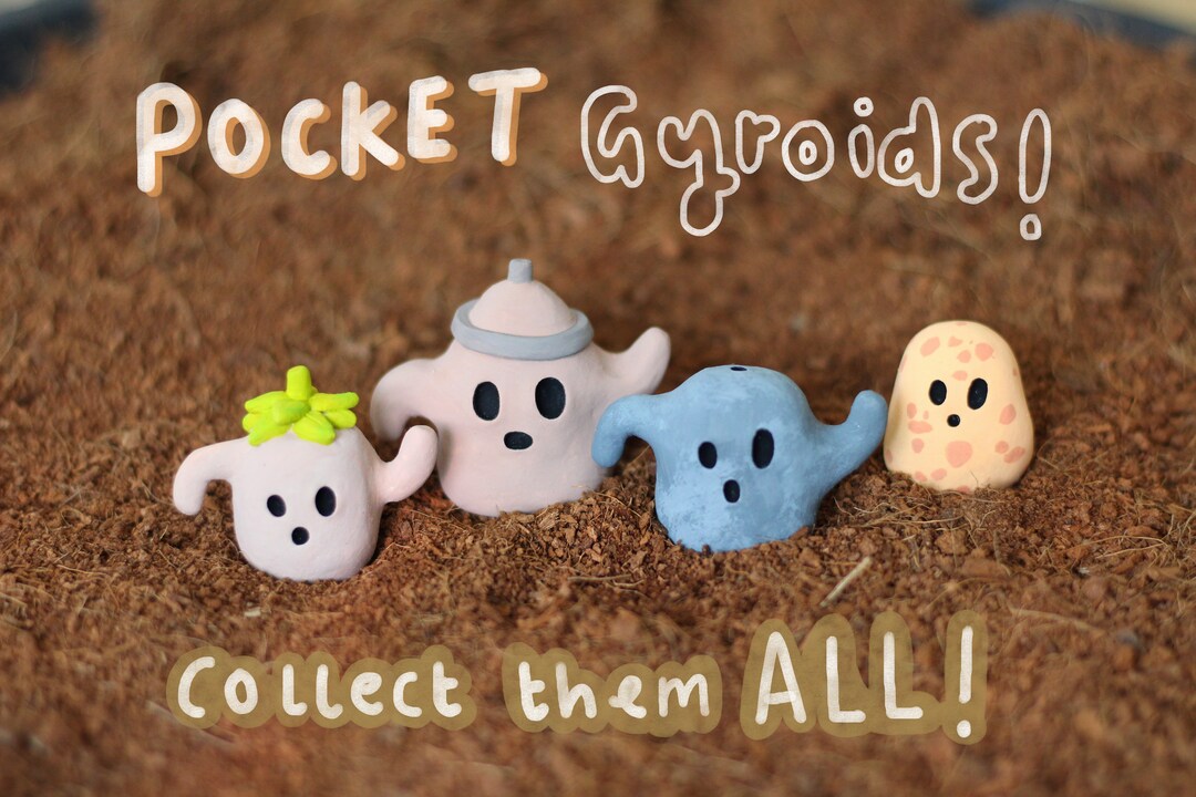 Cute Mini Pocket Gyroid Friend Handmade and Hand Painted Clay Figures ...