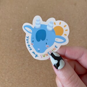 Cute Sherb Goat Animal Crossing Positive Vibes Handmade Thick Glossy ...