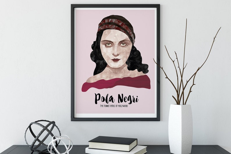Pola Negri PRINTABLE Poster / Silent Movies Actress Wall Poster / Art ...