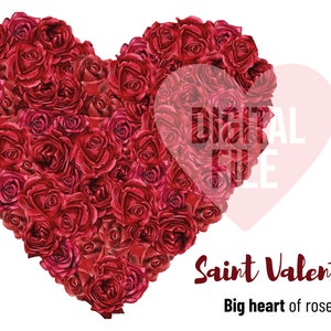 Saint Valentine's Day Roses Clip Art Set, Cute Printable Roses for ...