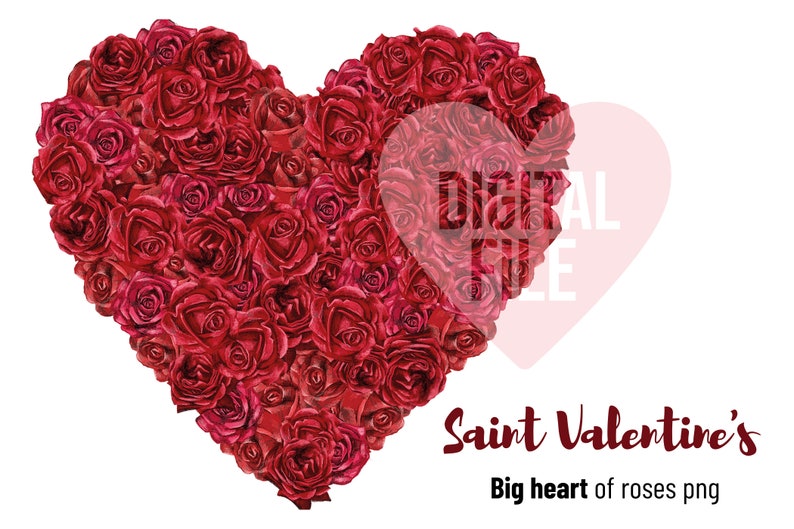 Saint Valentine's Day Roses Clip Art Set, Cute Printable Roses for ...
