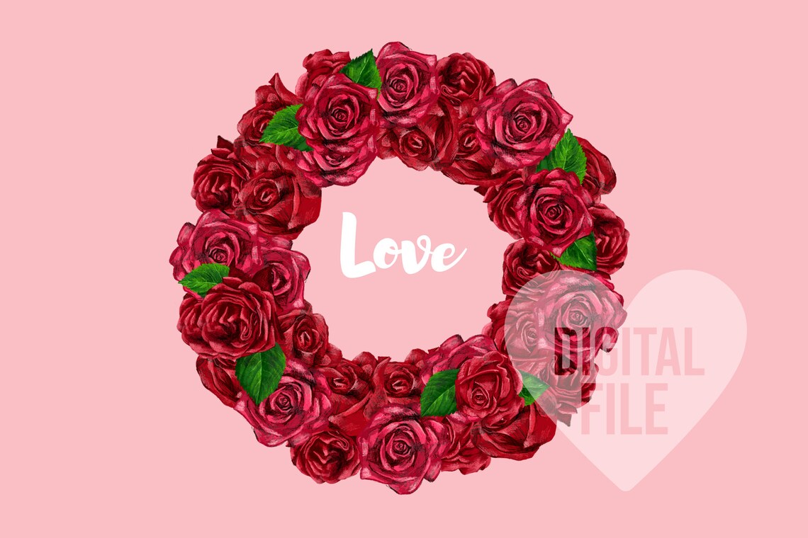 Saint Valentine's Day Roses Clip Art Set, Cute Printable Roses for ...