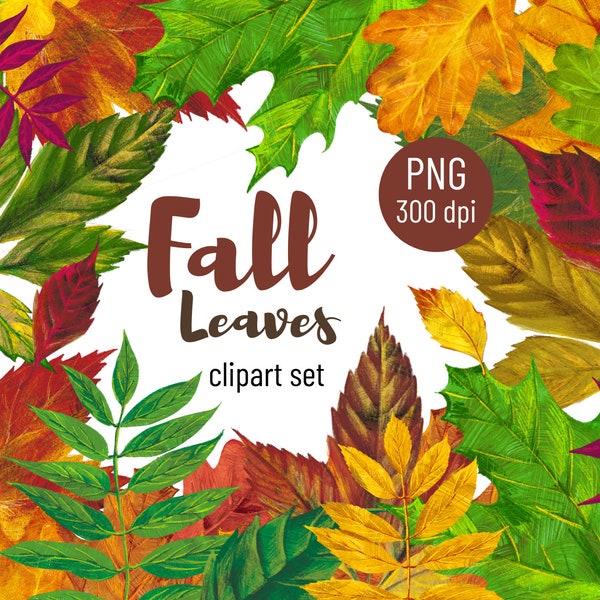Fall Leaves Clipart - Etsy