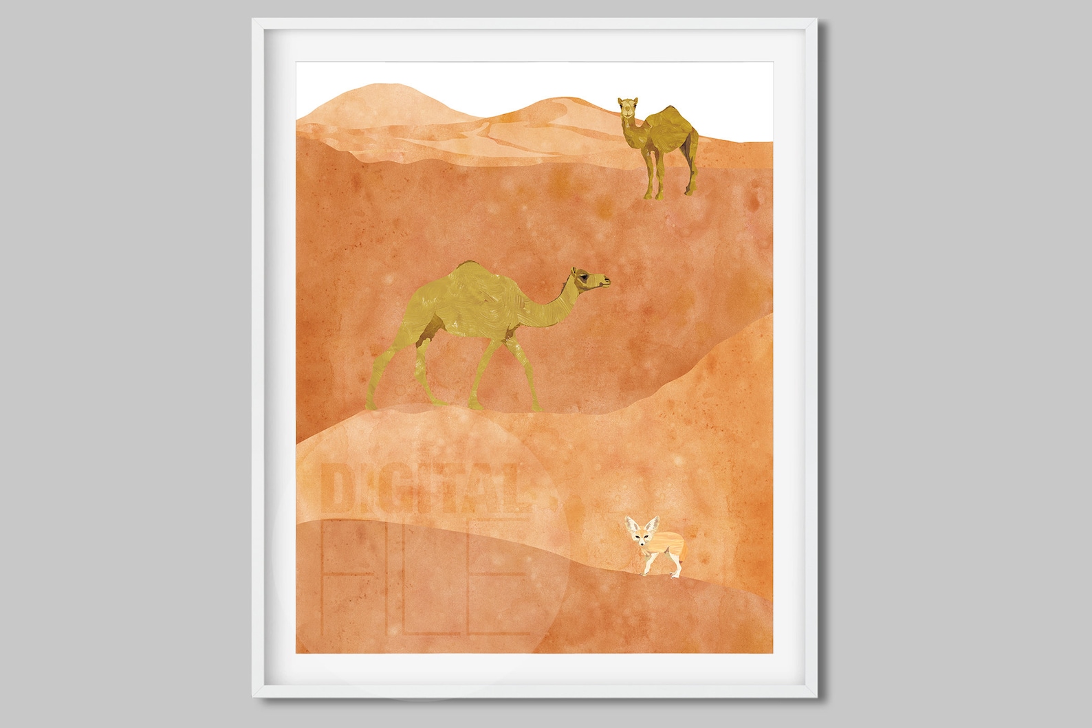 Desert Animal Printable Poster, Digital Wall Decor, Fennec & Camel ...