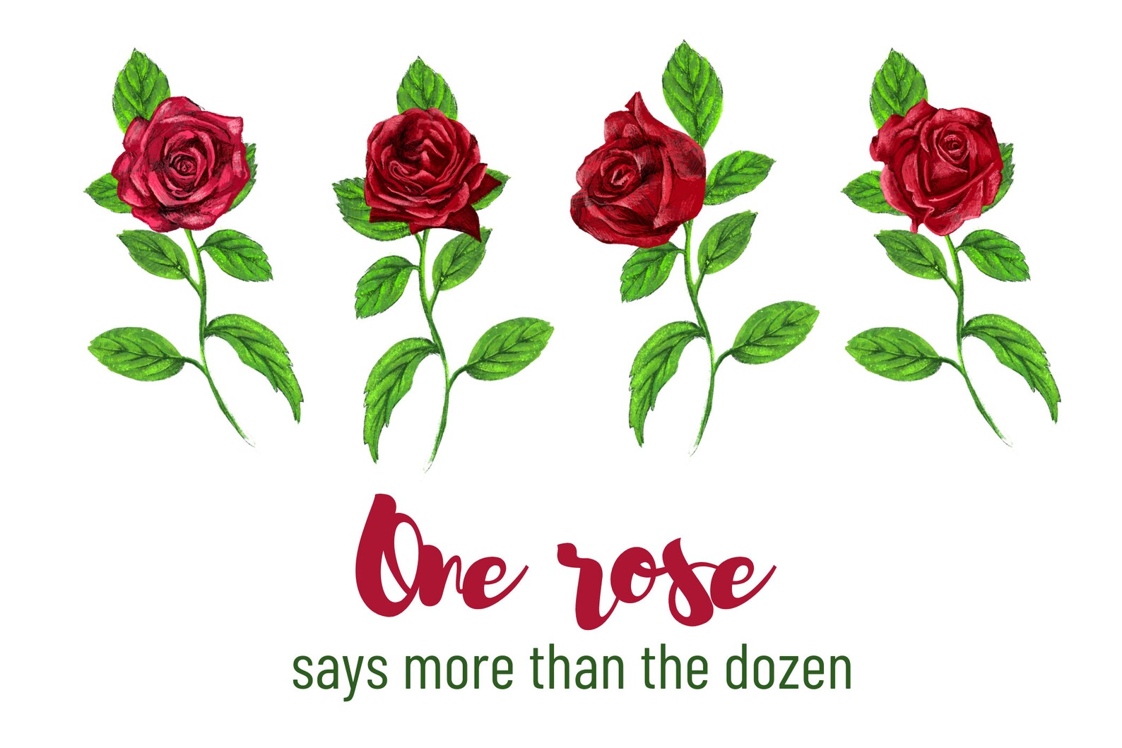 Saint Valentine's Day Roses Clip Art Set, Cute Printable Roses for ...
