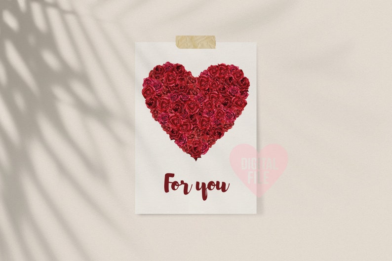 Saint Valentine's Day Roses Clip Art Set, Cute Printable Roses for ...