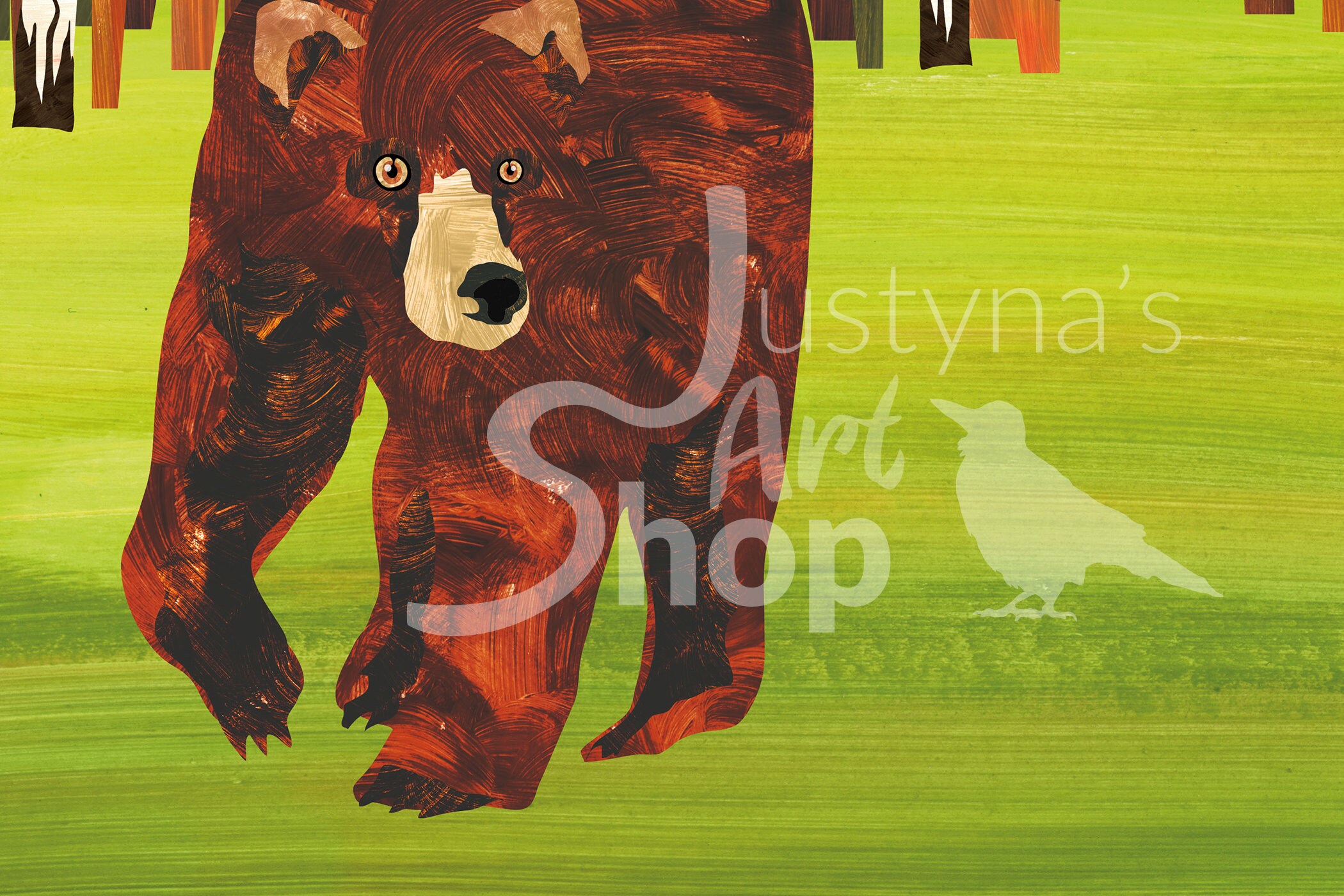 Forest Animals PRINTABLE Poster / Cute Animal Wall Poster / Bear ...