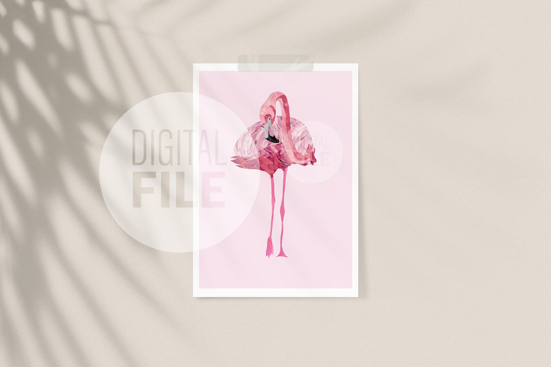 A Printable Card for Valentine's Day With a Cute Pink Flamingo, an ...