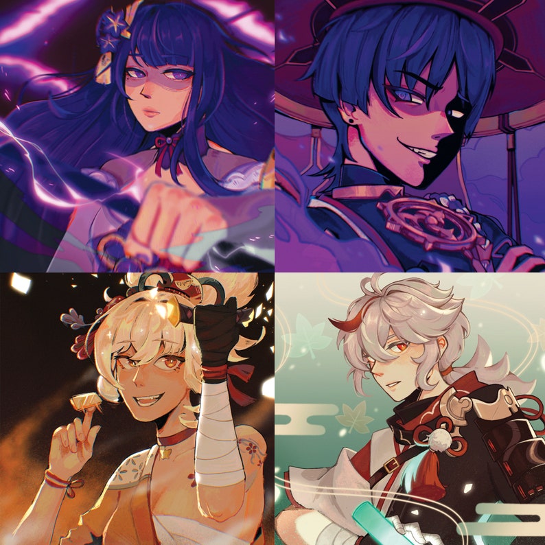 Genshin Impact Character Prints | Etsy