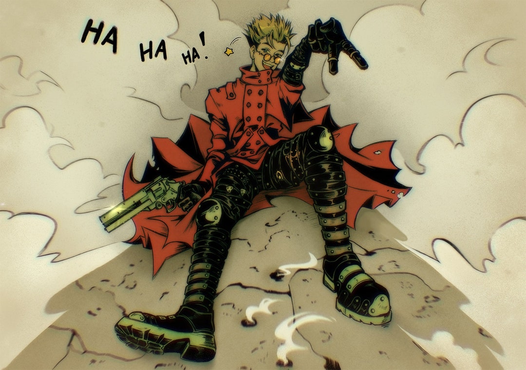 TRIGUN Vash Gyaru Peace Sign Print - Etsy