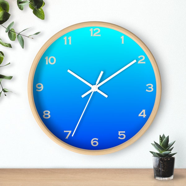 Blue Analog Wall Clock - Etsy
