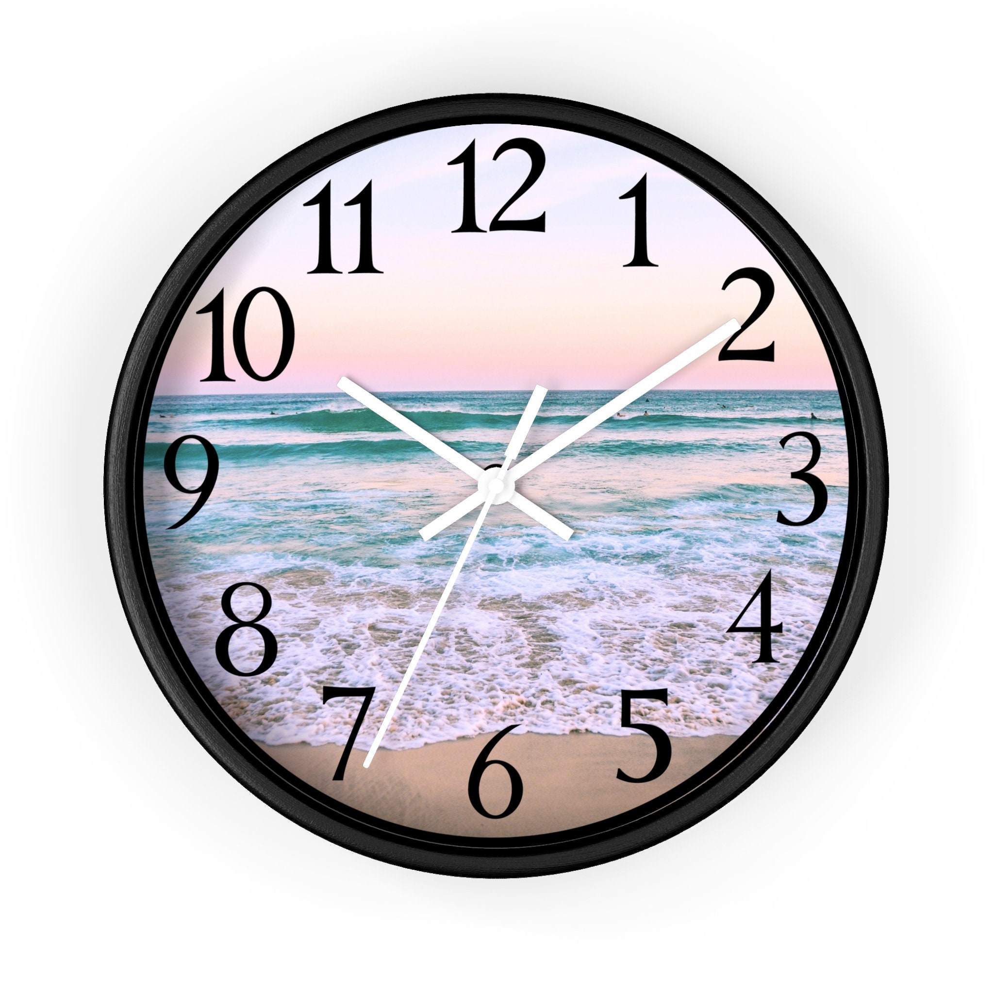 Beach Sunset Wall Clock With Stunning Sunset Scene Beach - Etsy