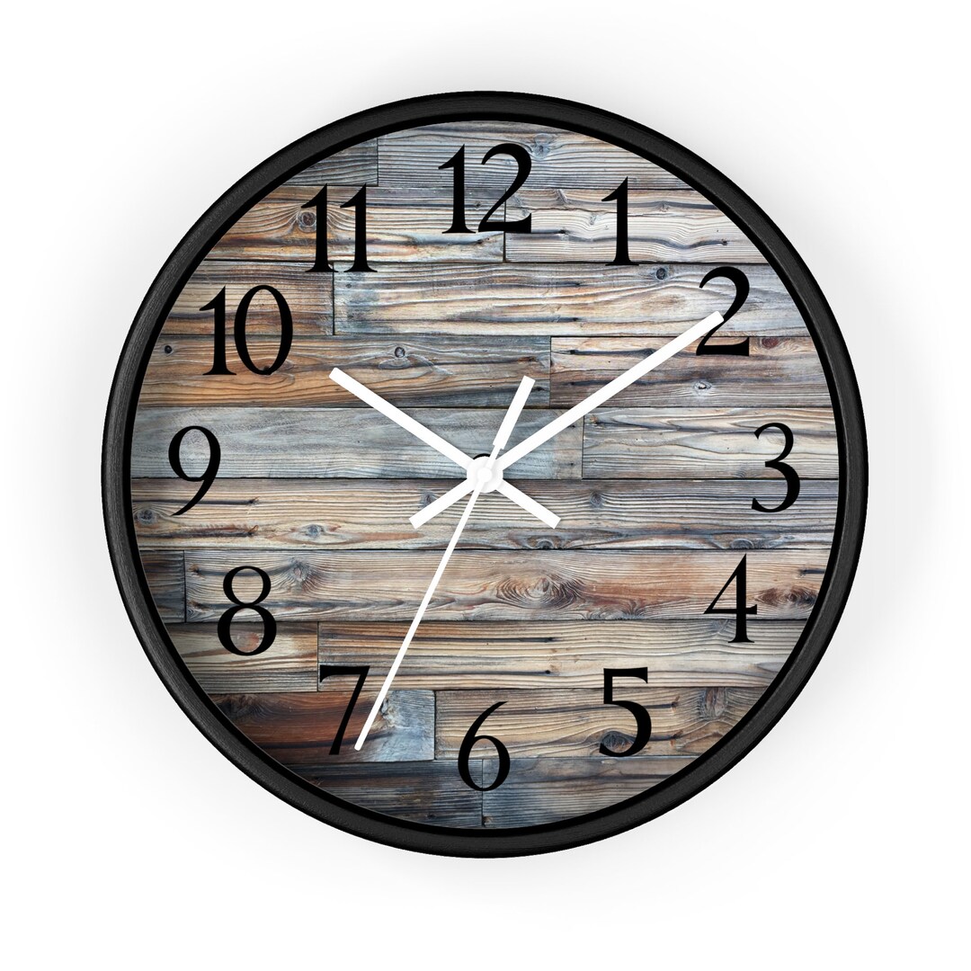 Blue Wood Wall Clock Beach Style Design Minimalist Style 10 Inches ...