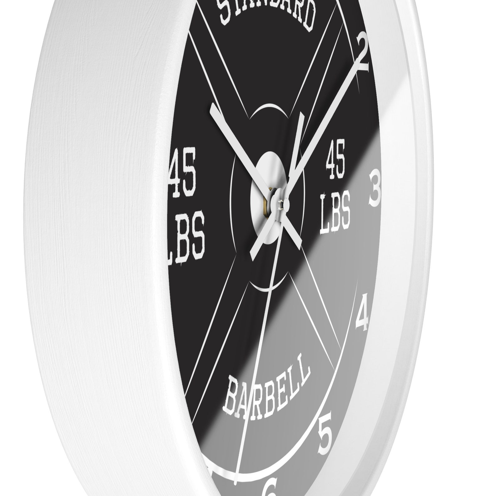 45lb Barbell Gym Clock: Silent Analog Wall Decor 10" Wide With ...