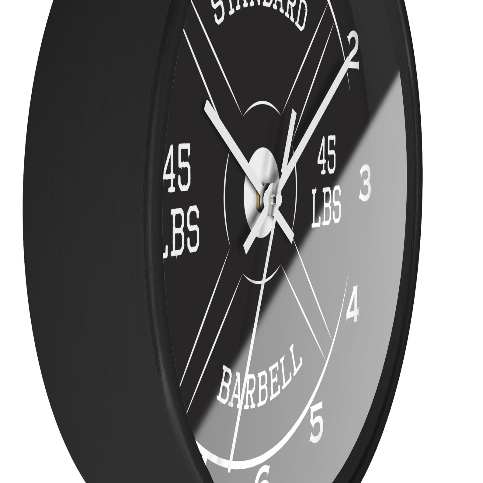 45lb Barbell Gym Clock: Silent Analog Wall Decor 10" Wide With ...