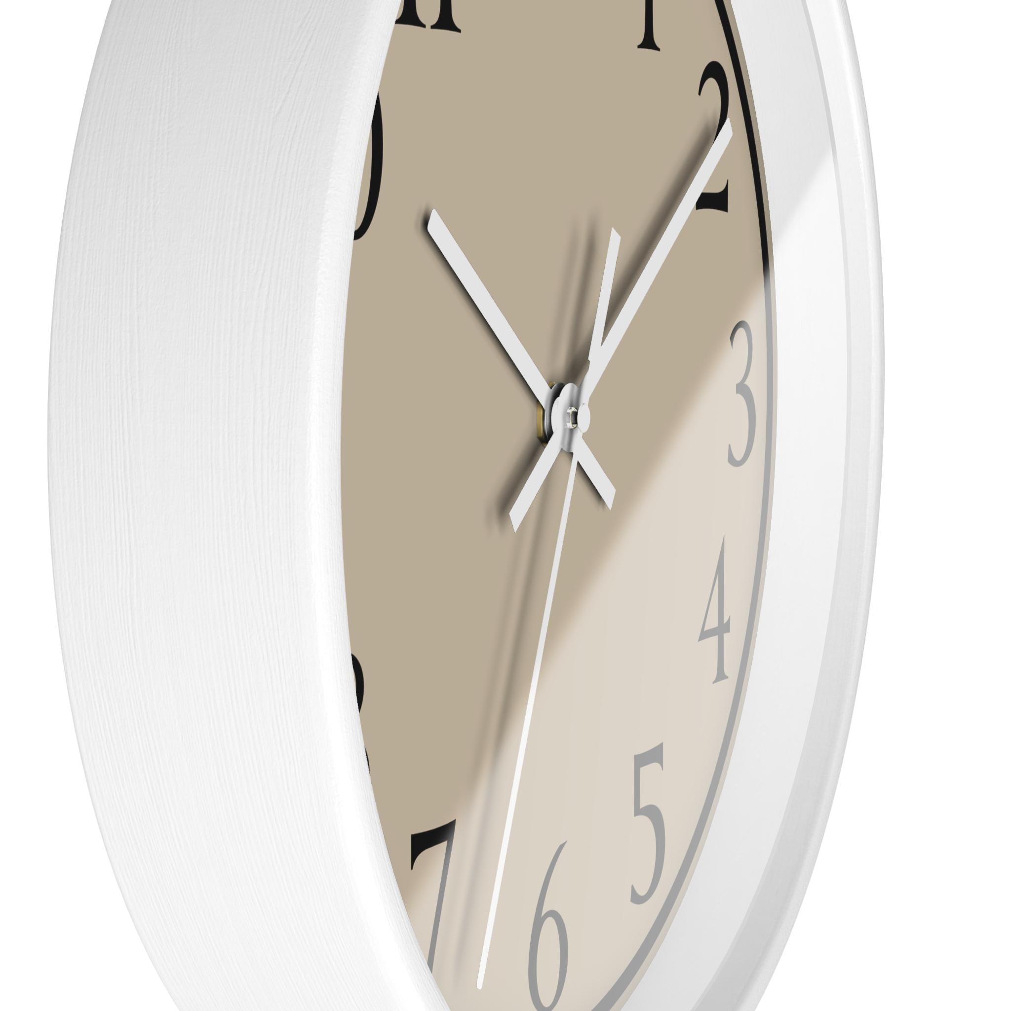 Modern Warm Taupe Neutral Wall Clock, Minimalist Home Decor, Greige ...