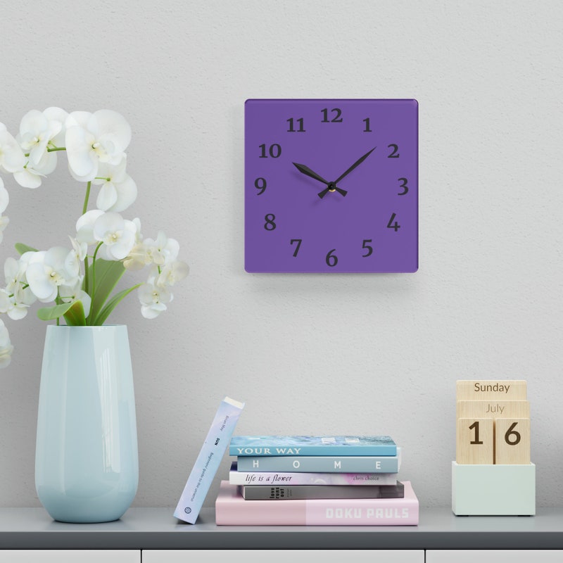 Purple Clock - Etsy