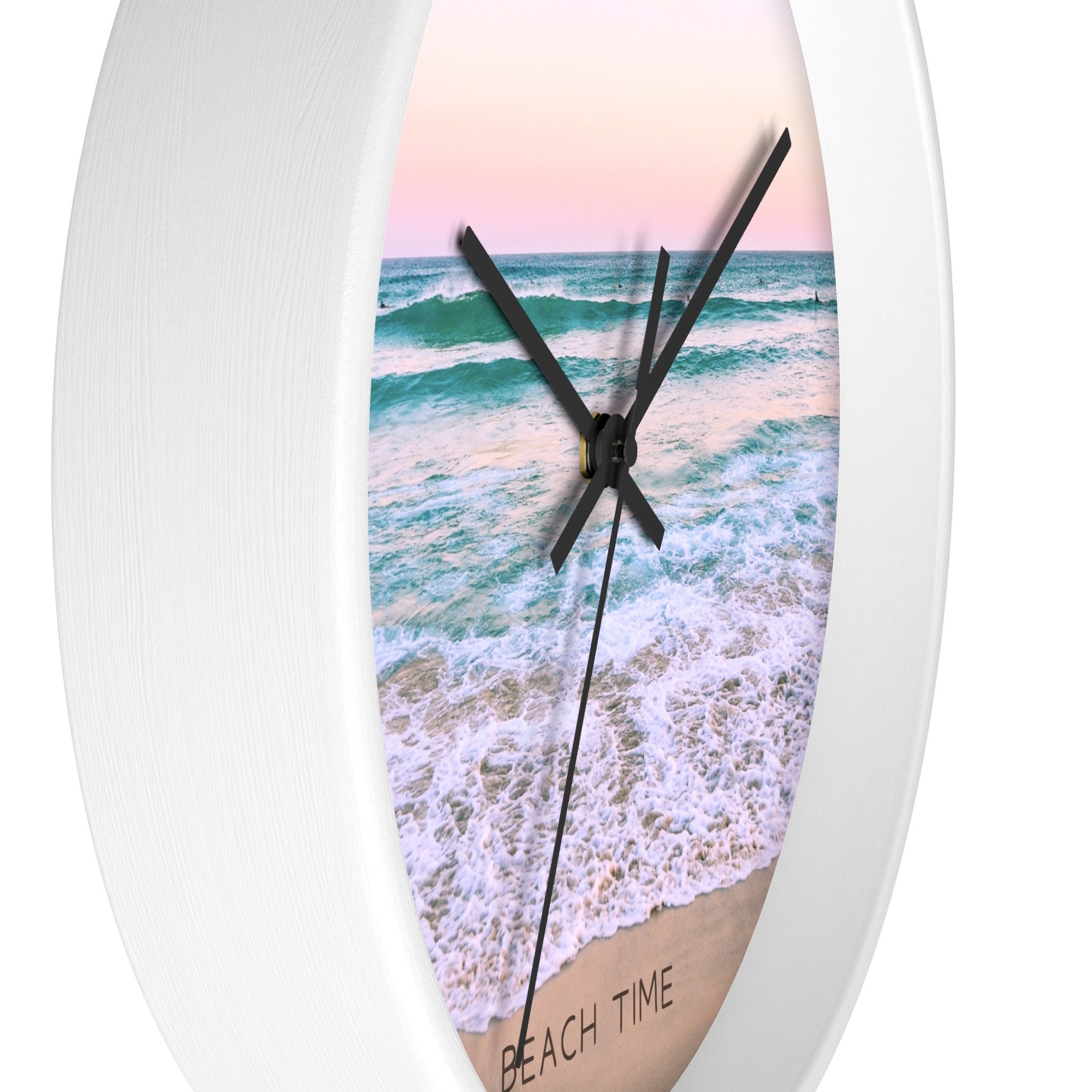 Beach Time Wall Clock With Stunning Sunset Scene, Beach Theme Clock ...
