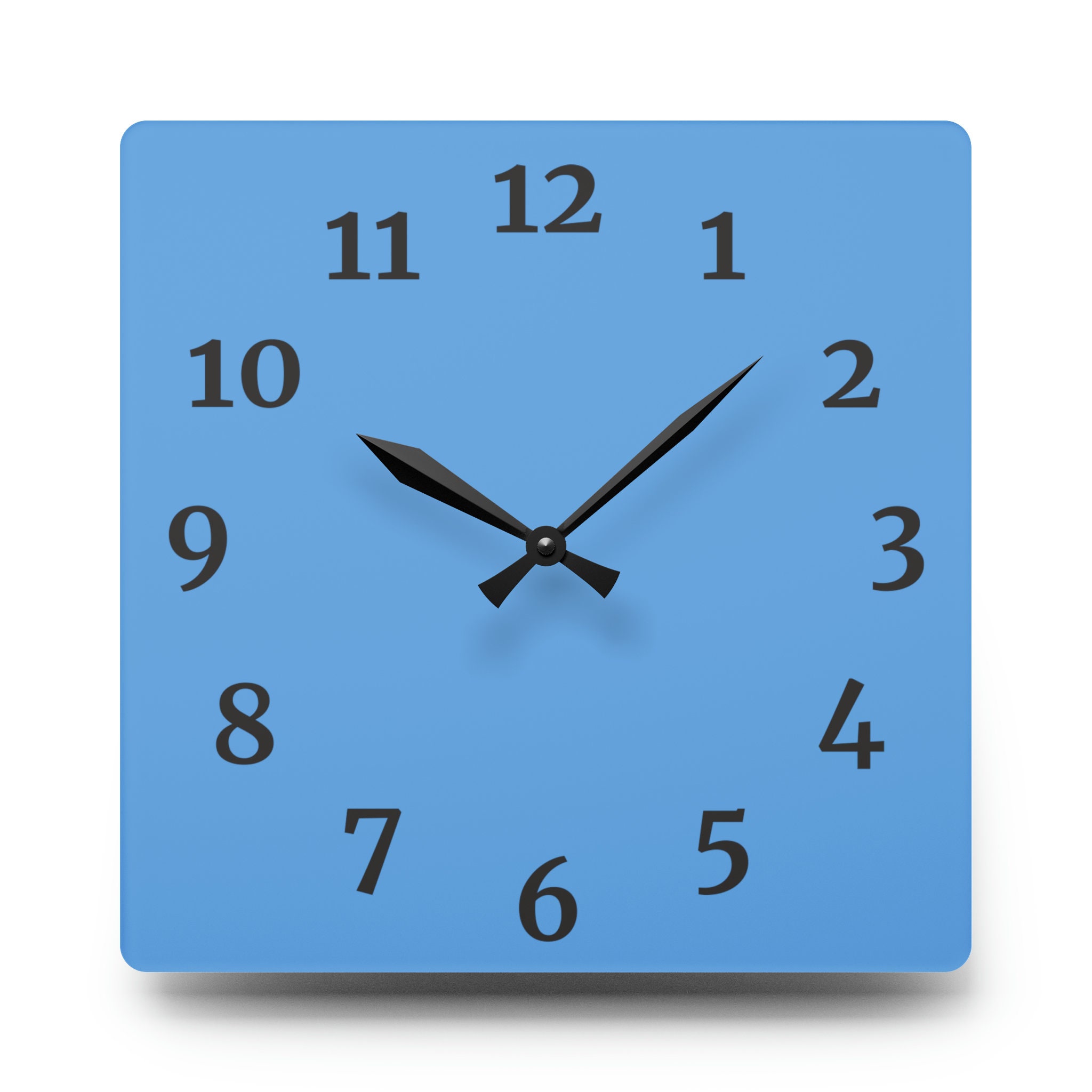 Blue Acrylic Analog Wall Clock Battery Operated Silent - Etsy