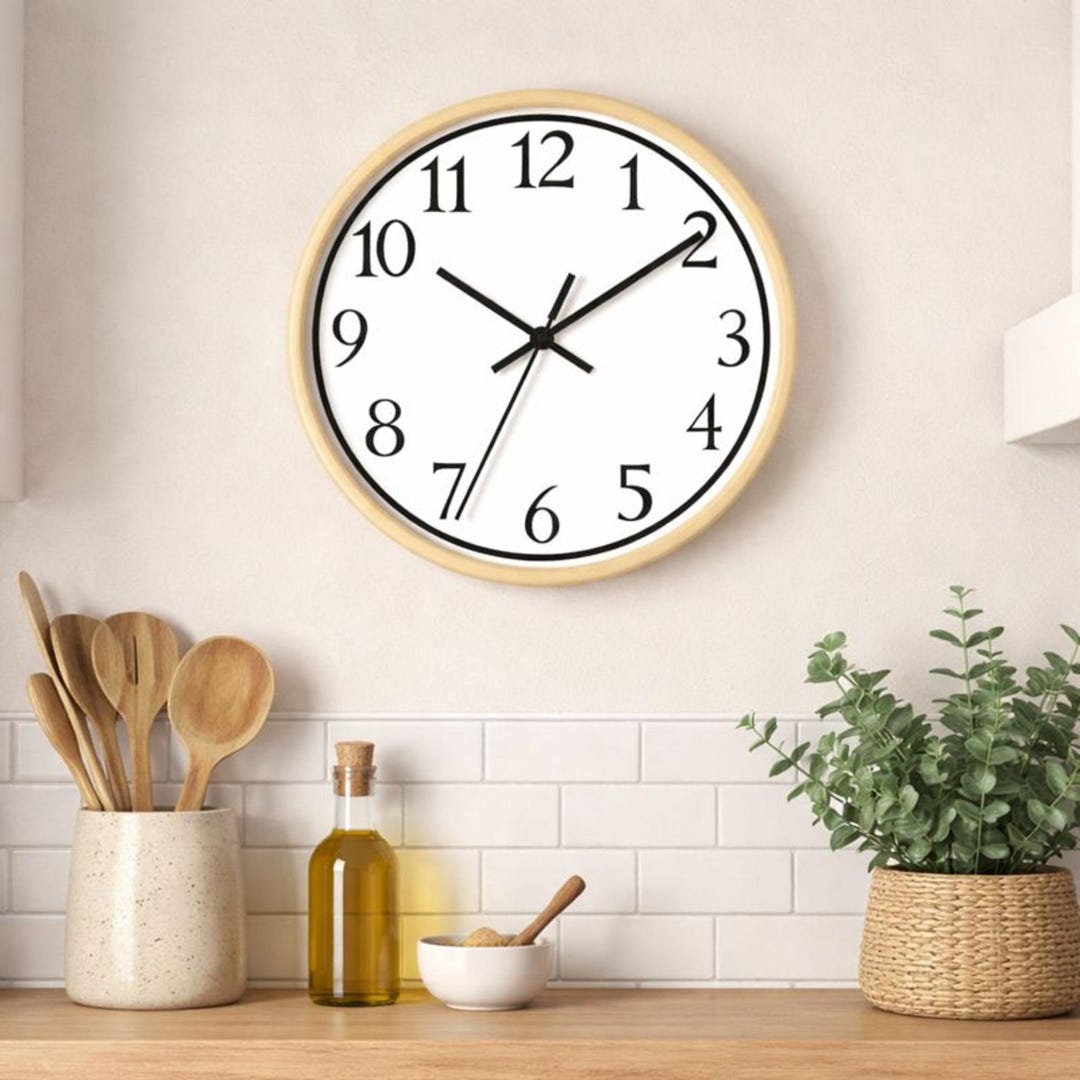 Minimalist Wood Frame Wall Clock, Silent Movement, 10 Inch - Etsy