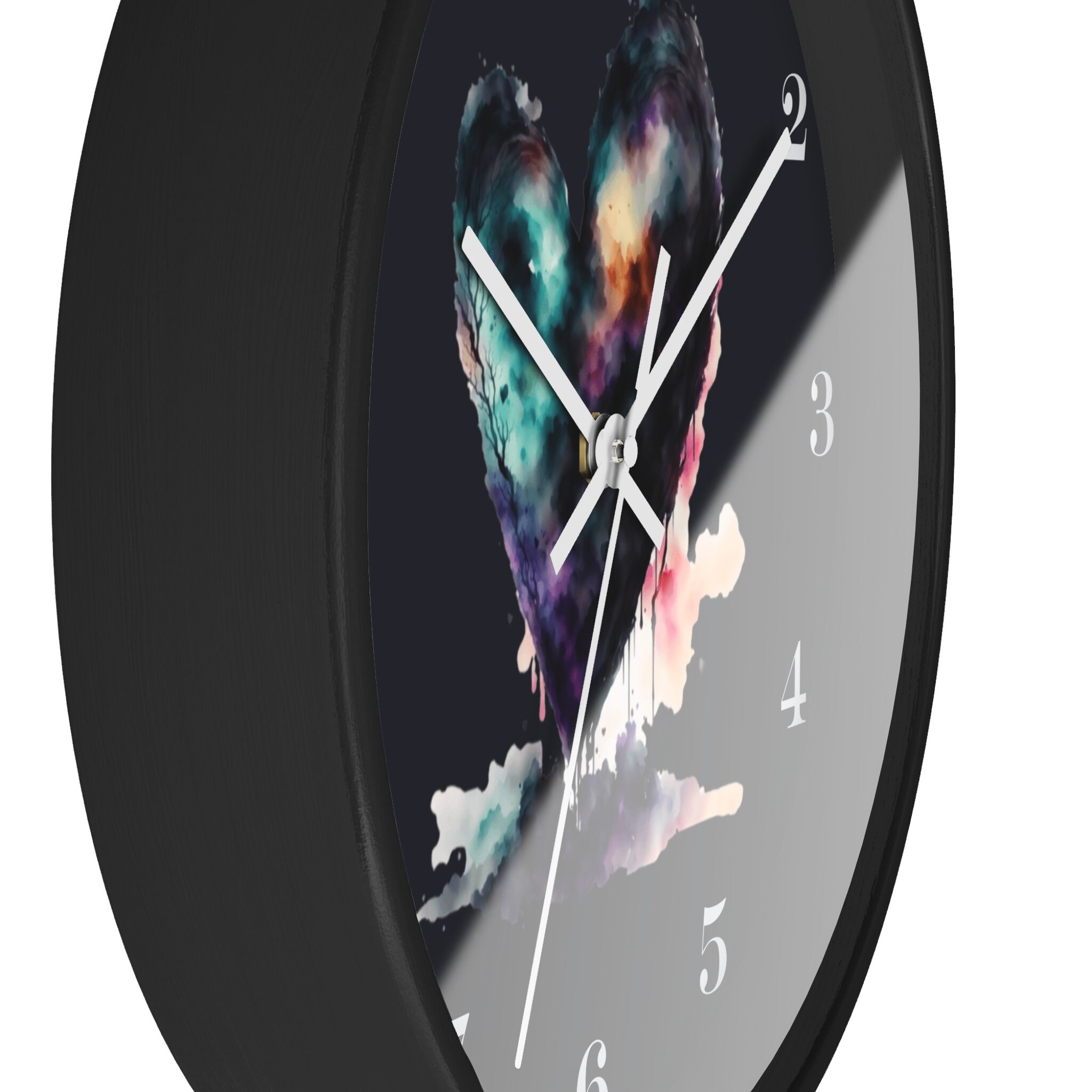 Black Heart Dark Western Gothic Wall Clock With Numbers, Gothic Style ...