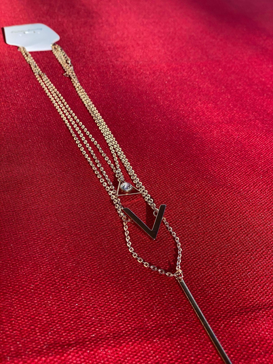 Handmade 3-tier Triangle Pendant Necklace - Etsy