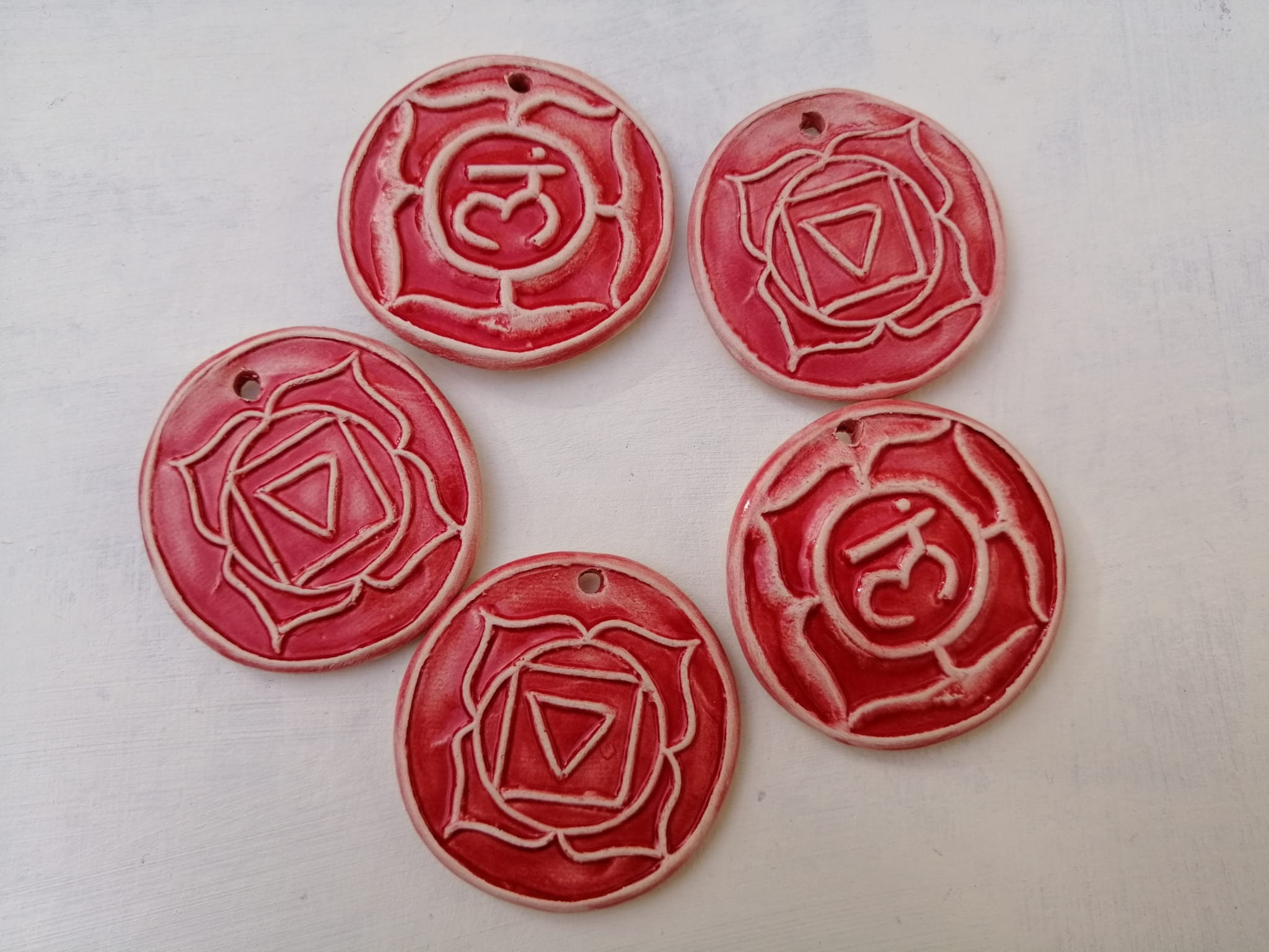 Muladhara Chakra Ceramic Pendant: Root Chakra Necklace, Red - Etsy