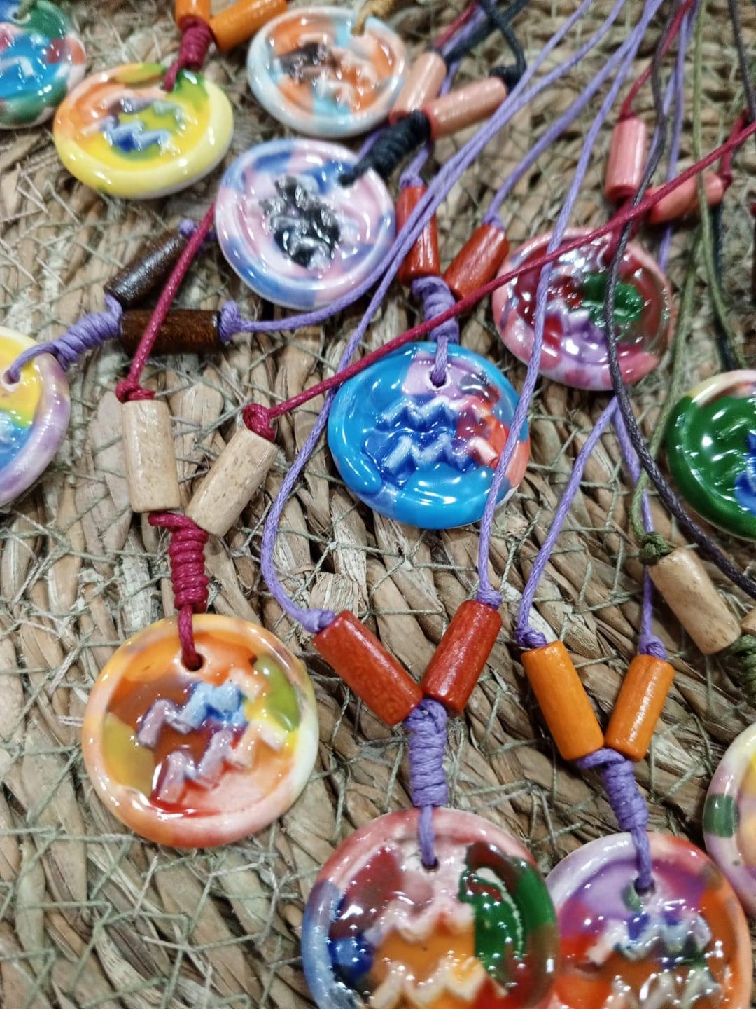 Aquarius Zodiac Symbol Ceramic Necklaces - Etsy